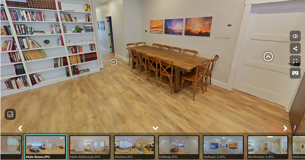 View a 360° Walk-through tour of the "Old Deshler Library" Vacation Rental.