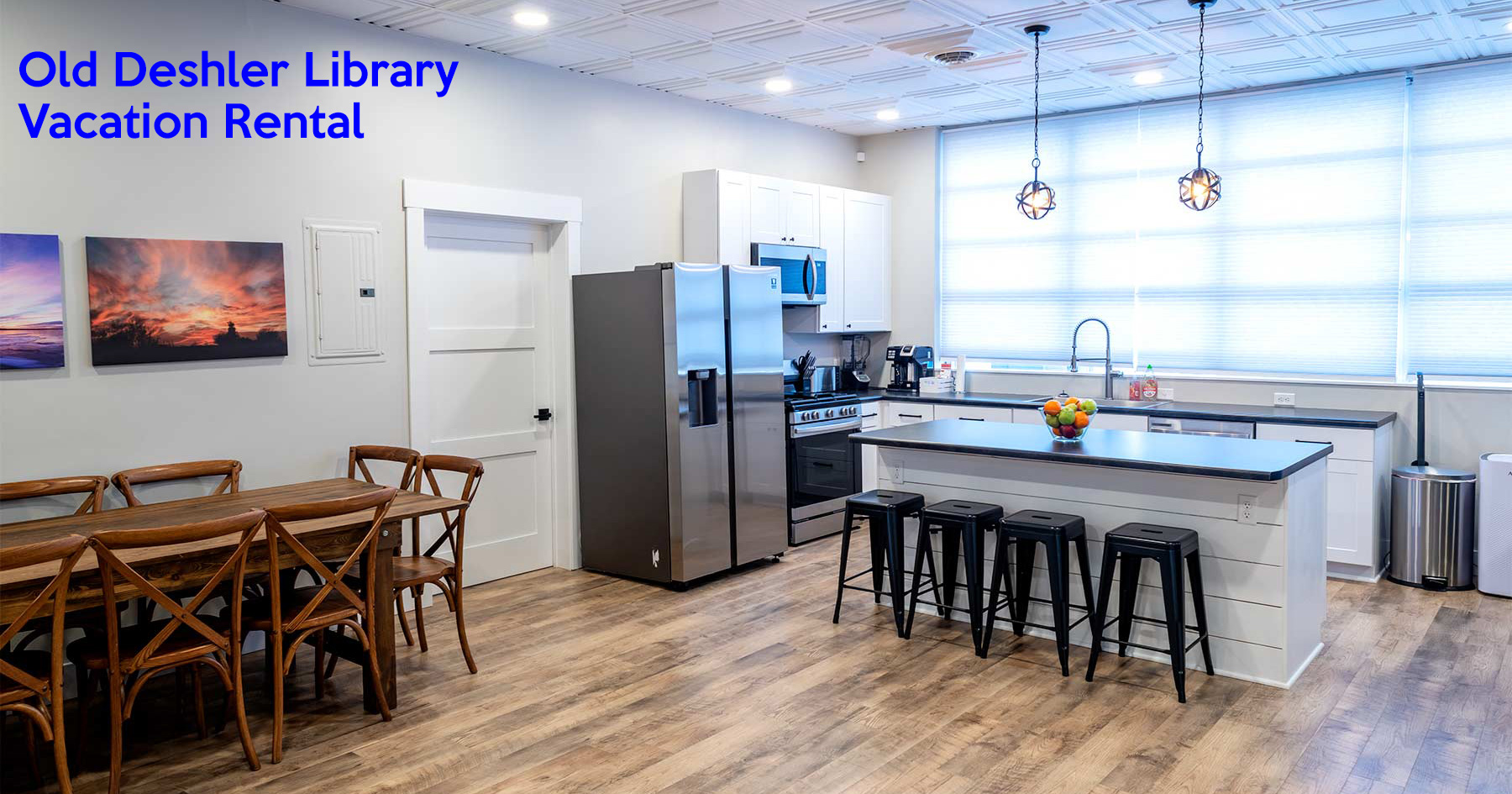 About the Old Deshler Library Vacation Home Rental in Thayer County.